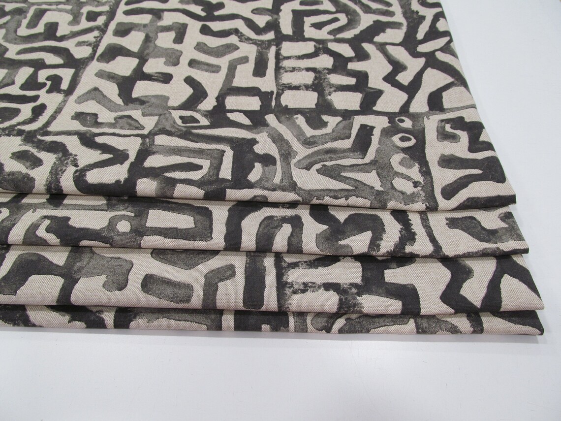Graphite Abstract Faux Roman Shade/ Contemporary Modern | Etsy
