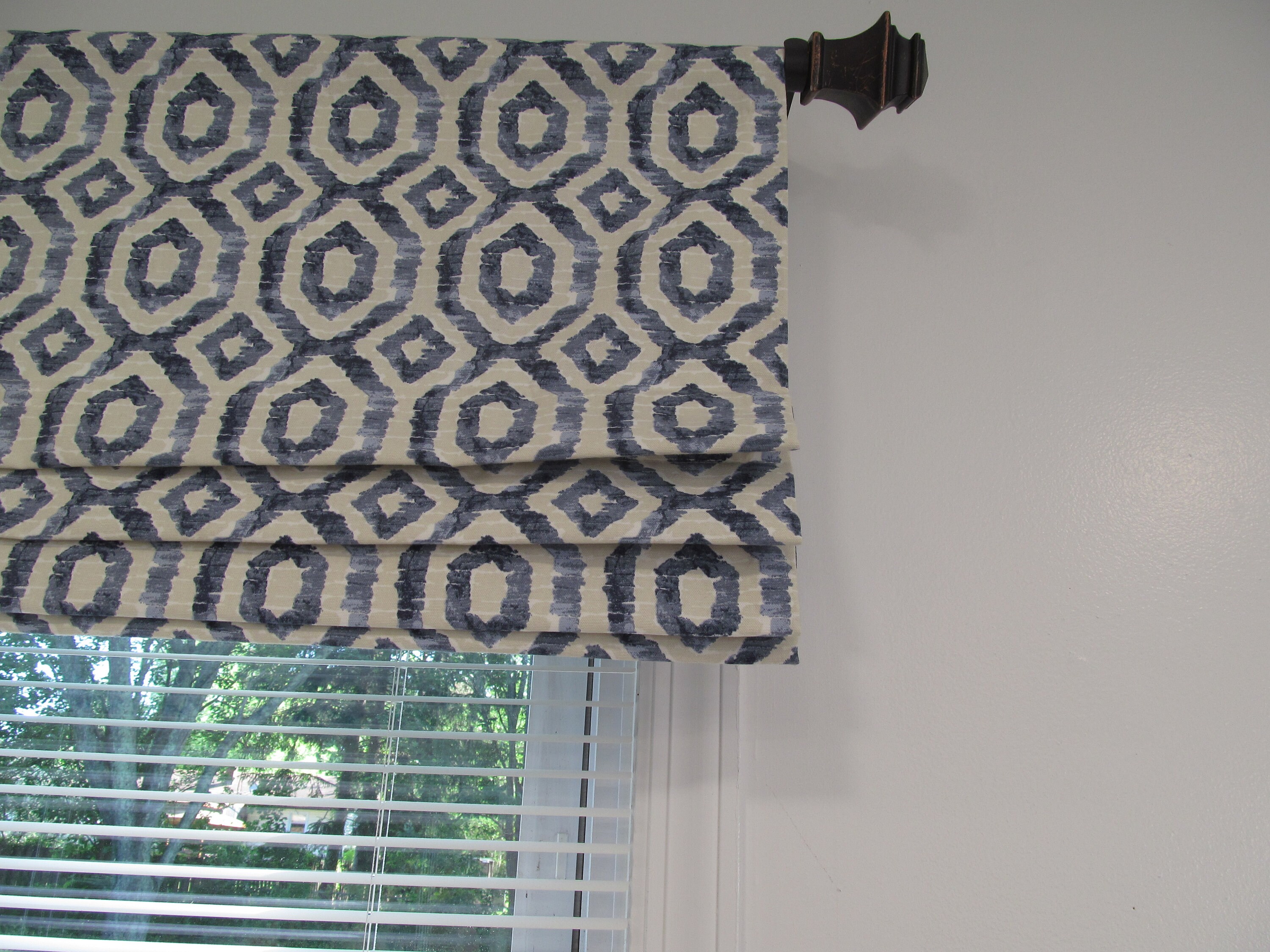 Lined Faux Fake Roman Shade/ Mock Roman Valance/ Modern - Etsy