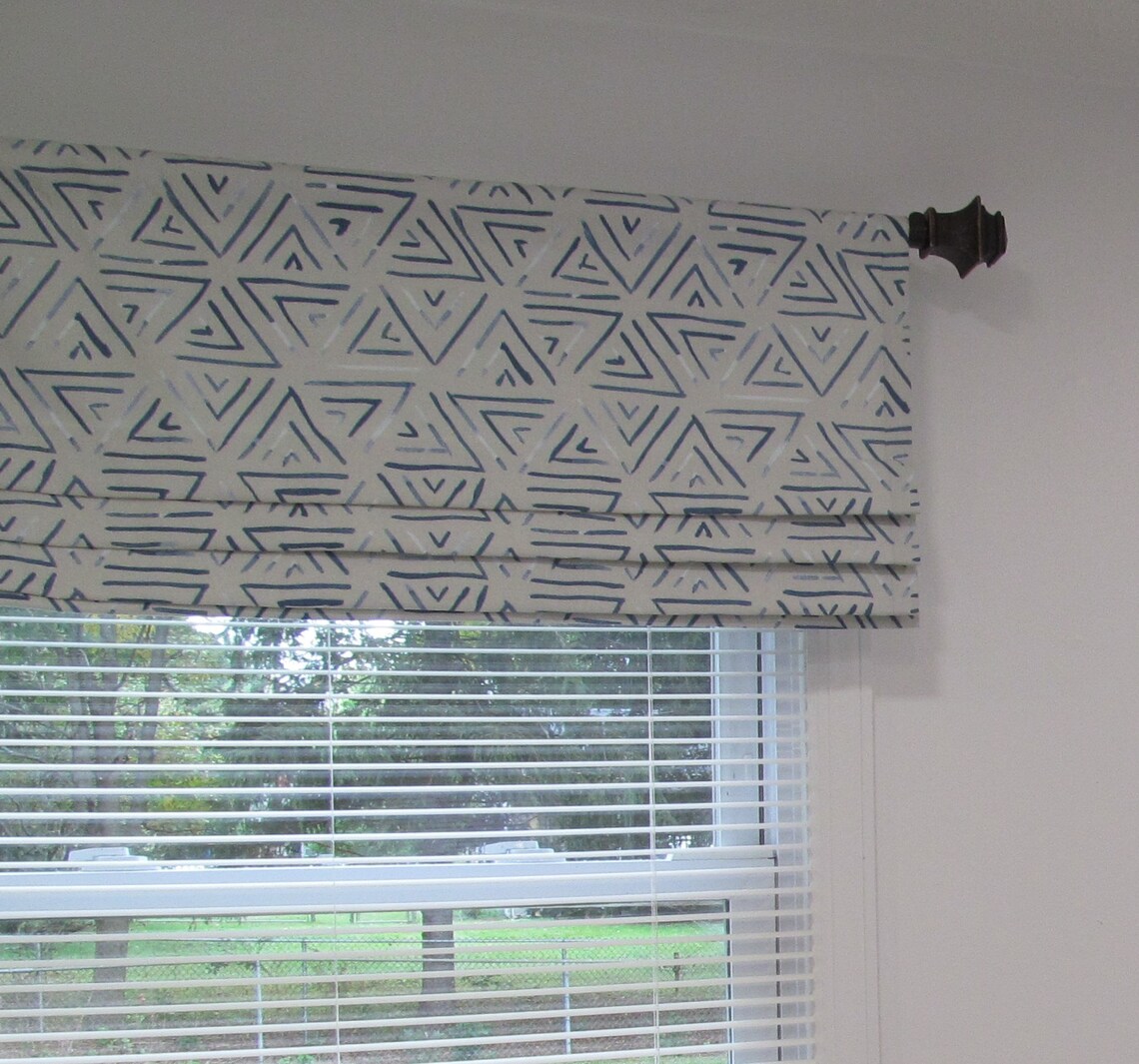 Faux Roman Shade/ Lined Mock Roman Valance/ Postmodern Nordic/ | Etsy
