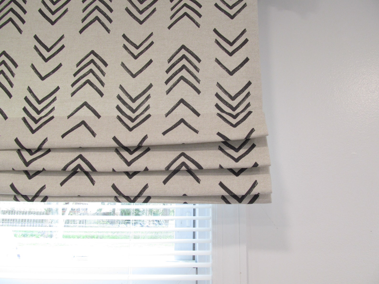 Mudcloth Faux Roman Shade/ Fake Roman Shade/ Mock Roman - Etsy