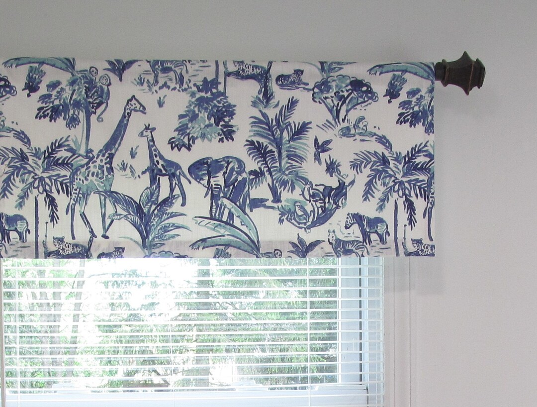 Jungle Theme Flat-straight Window Valance/ Nursery Animals - Etsy
