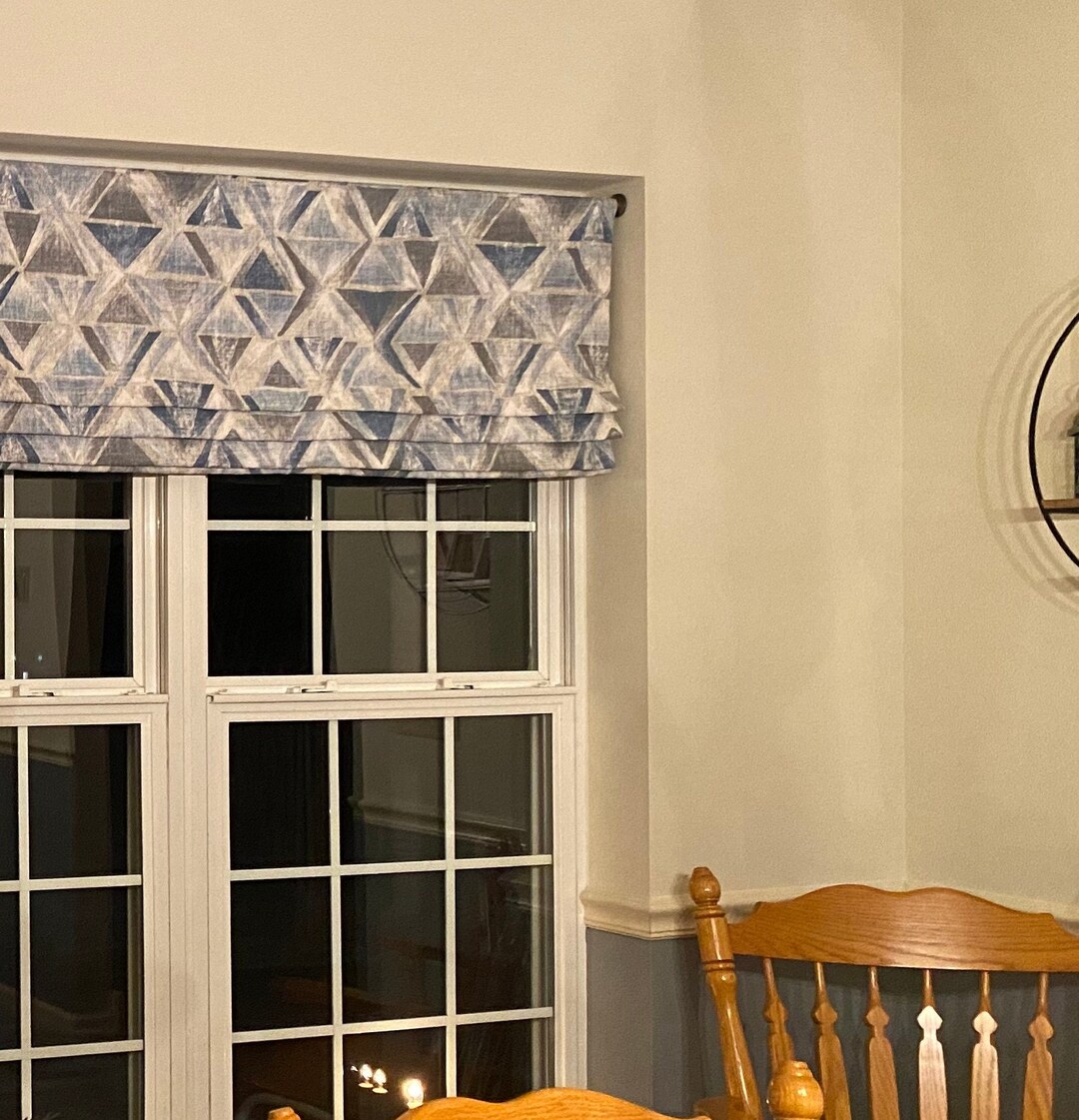 Haze Geometric Faux-fake Roman Shade/ Modern Stationary Roman Shades ...