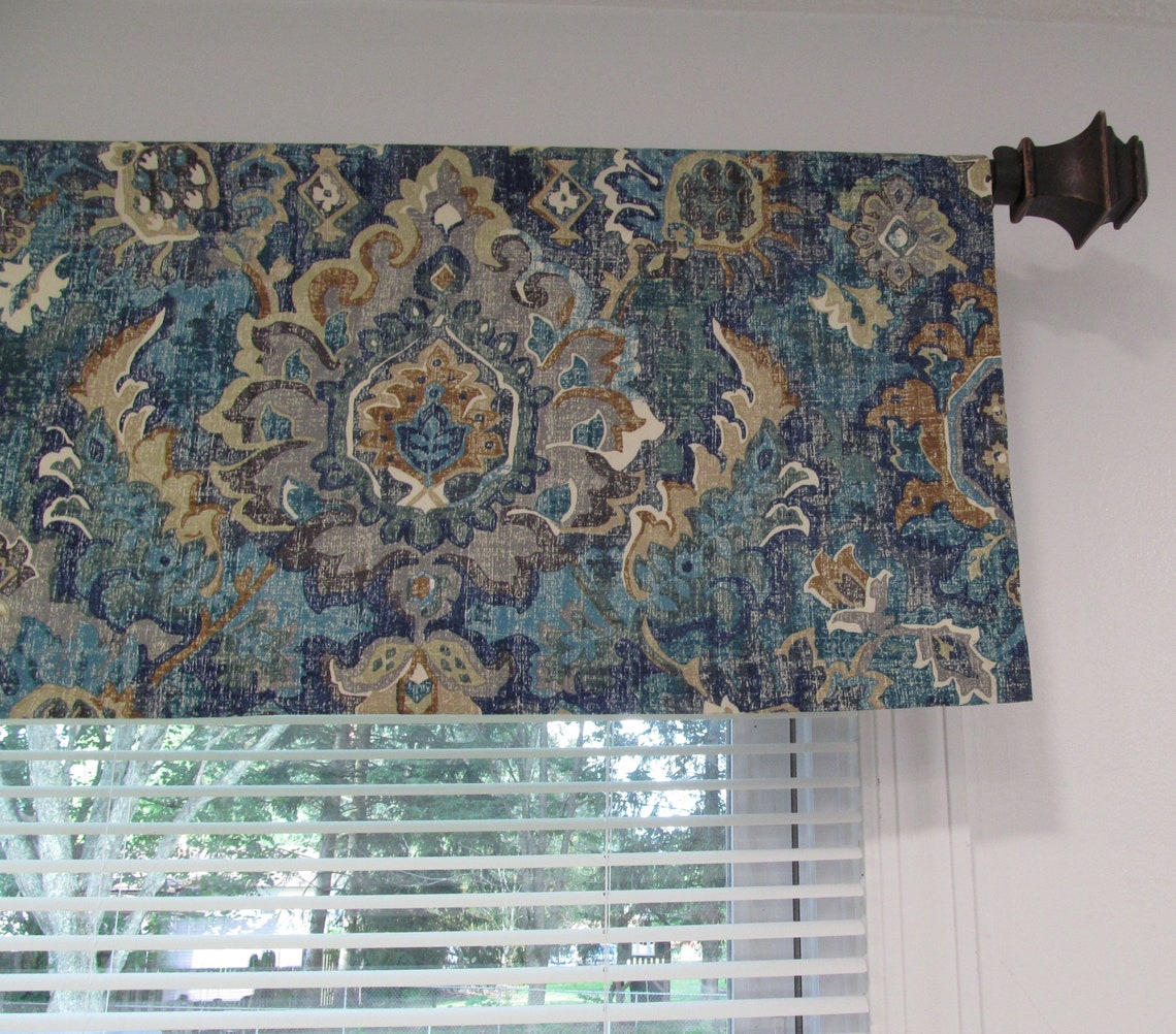 Ready to Ship Boho Medallion Lined Window Valance 26x14/ 370 - Etsy