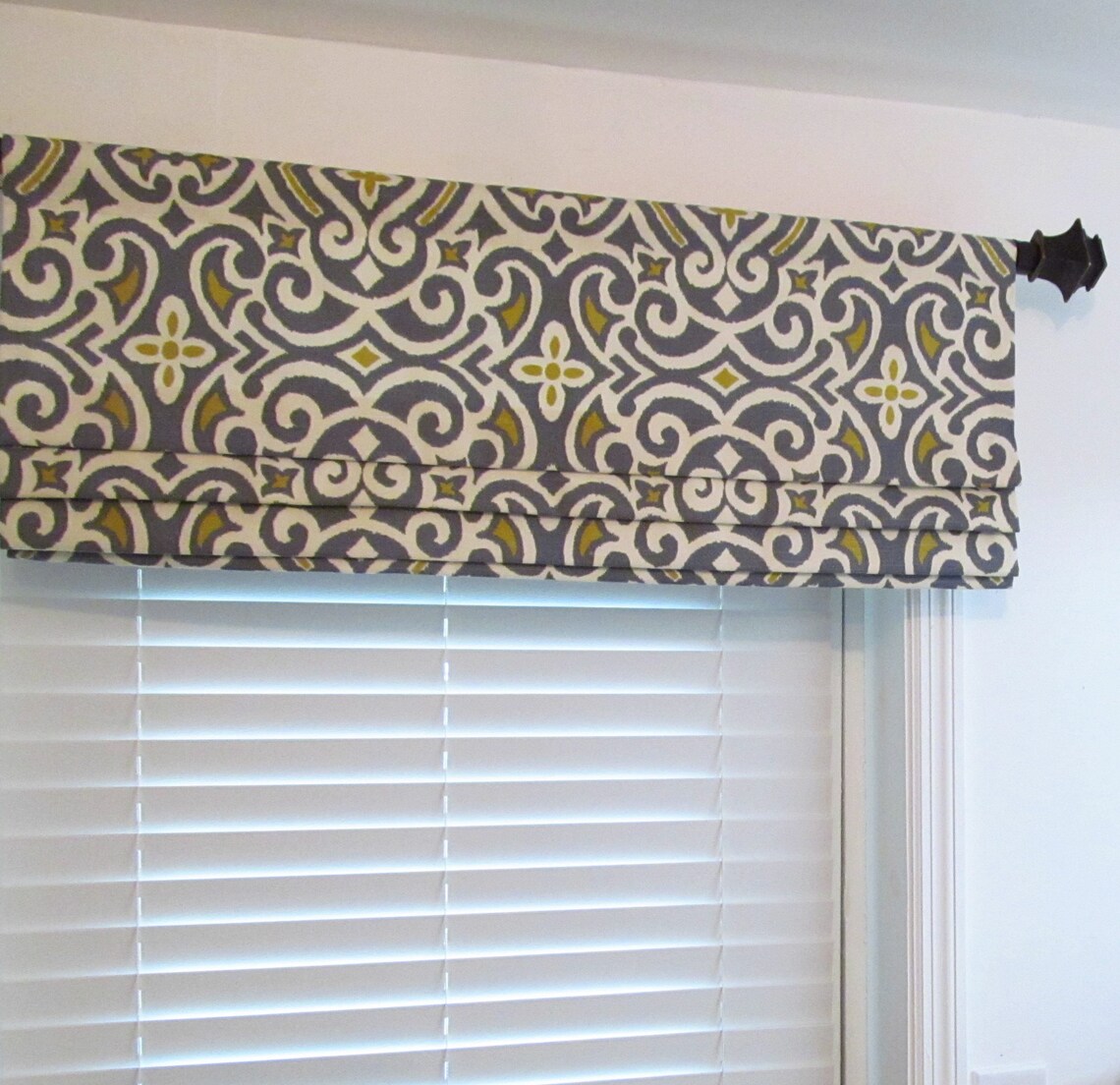 Faux-fake Roman Shade/ Lined Mock Roman Valance/ Robert Allen - Etsy