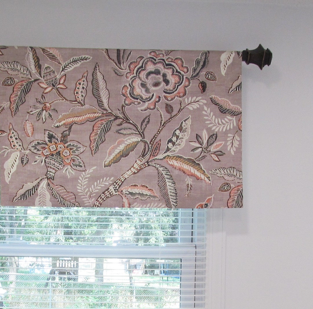 Floral Straight Window Valance/ Kitchen, Bedroom, Living Room Valance ...