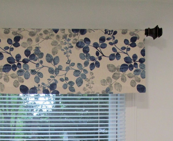 Denim Blue Straight Window Valance/ Richloom Cabrera Linen/ - Etsy