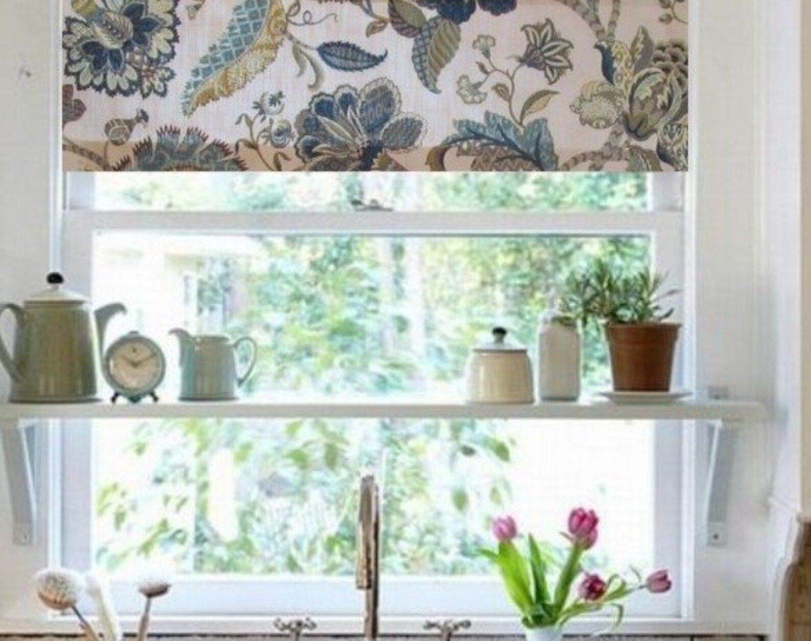 Jacobean Floral Window Valance/ P.kaufmann Finders Keepers 4 Color ...