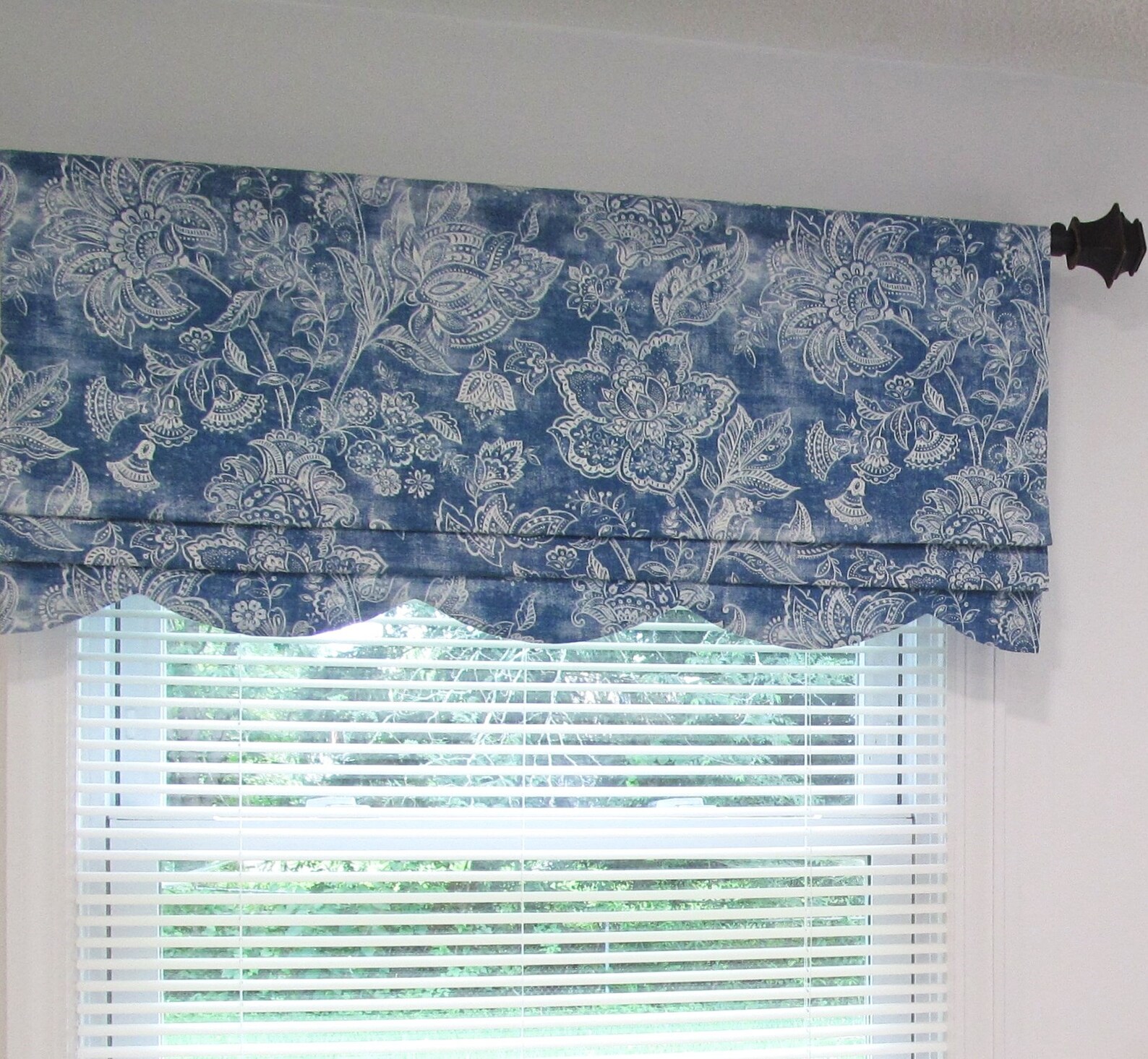 Unique Shaped Faux Roman Shade/ Trimmed Fake Roman Shade/ | Etsy