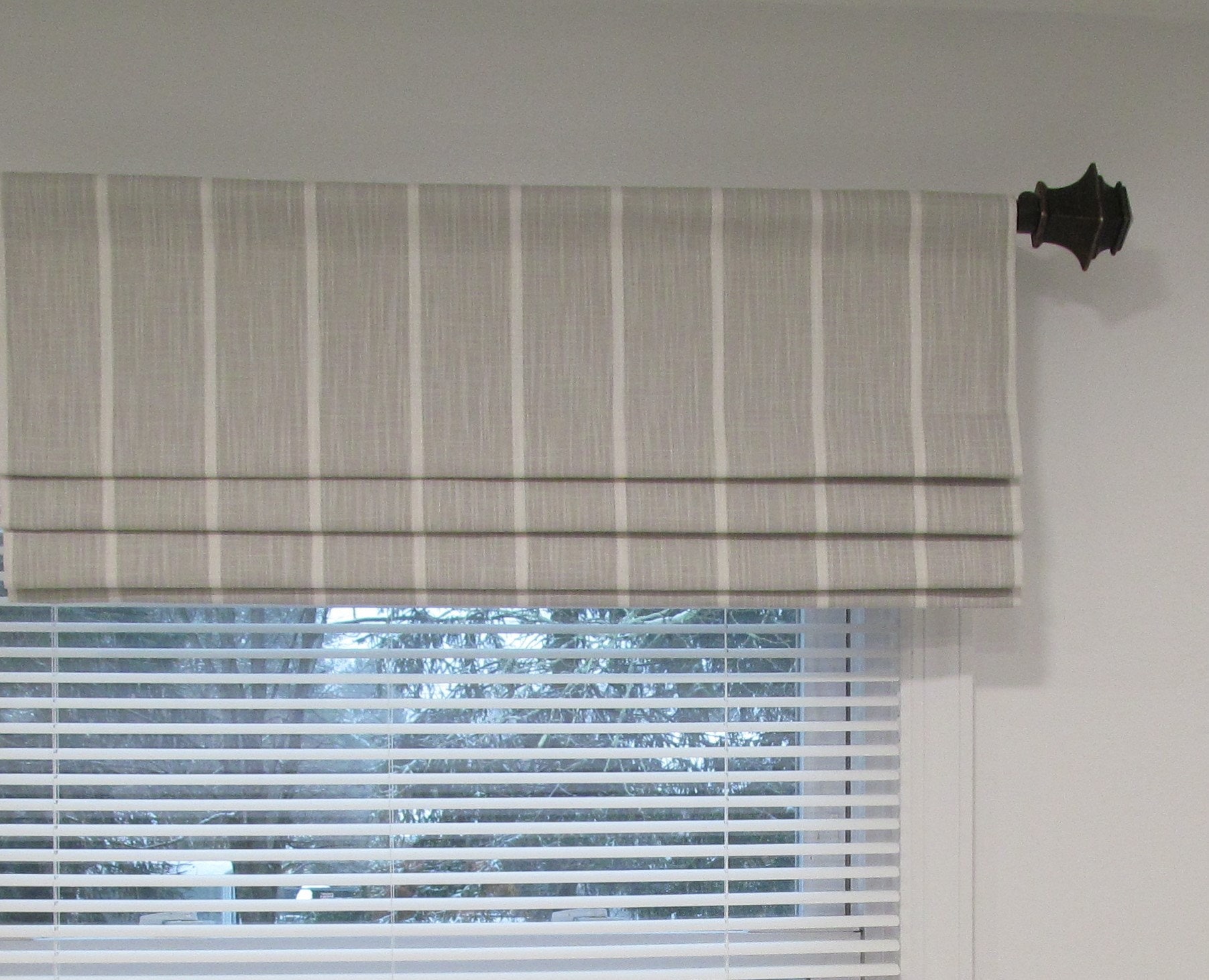 Faux Roman Shade/ Lined Mock Valance/ Stationary Roman Shade/ 3 Color ...