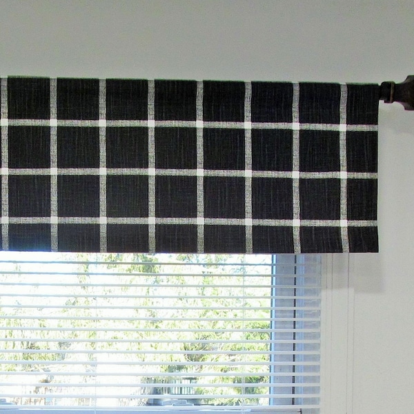 Black Windowpane Curtains - Etsy