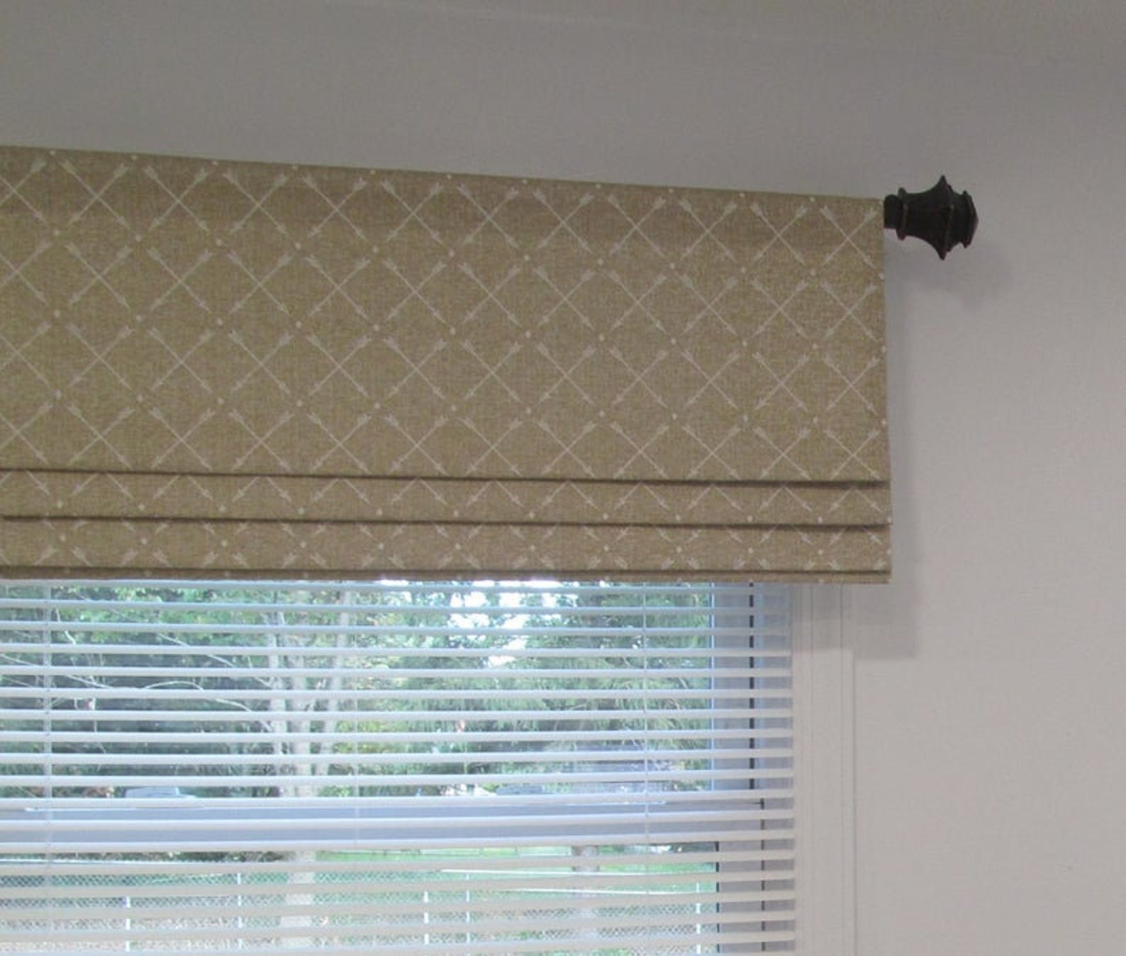Arrow Faux Roman Shade/ Beige Fake Roman Shade/ Mock Roman - Etsy