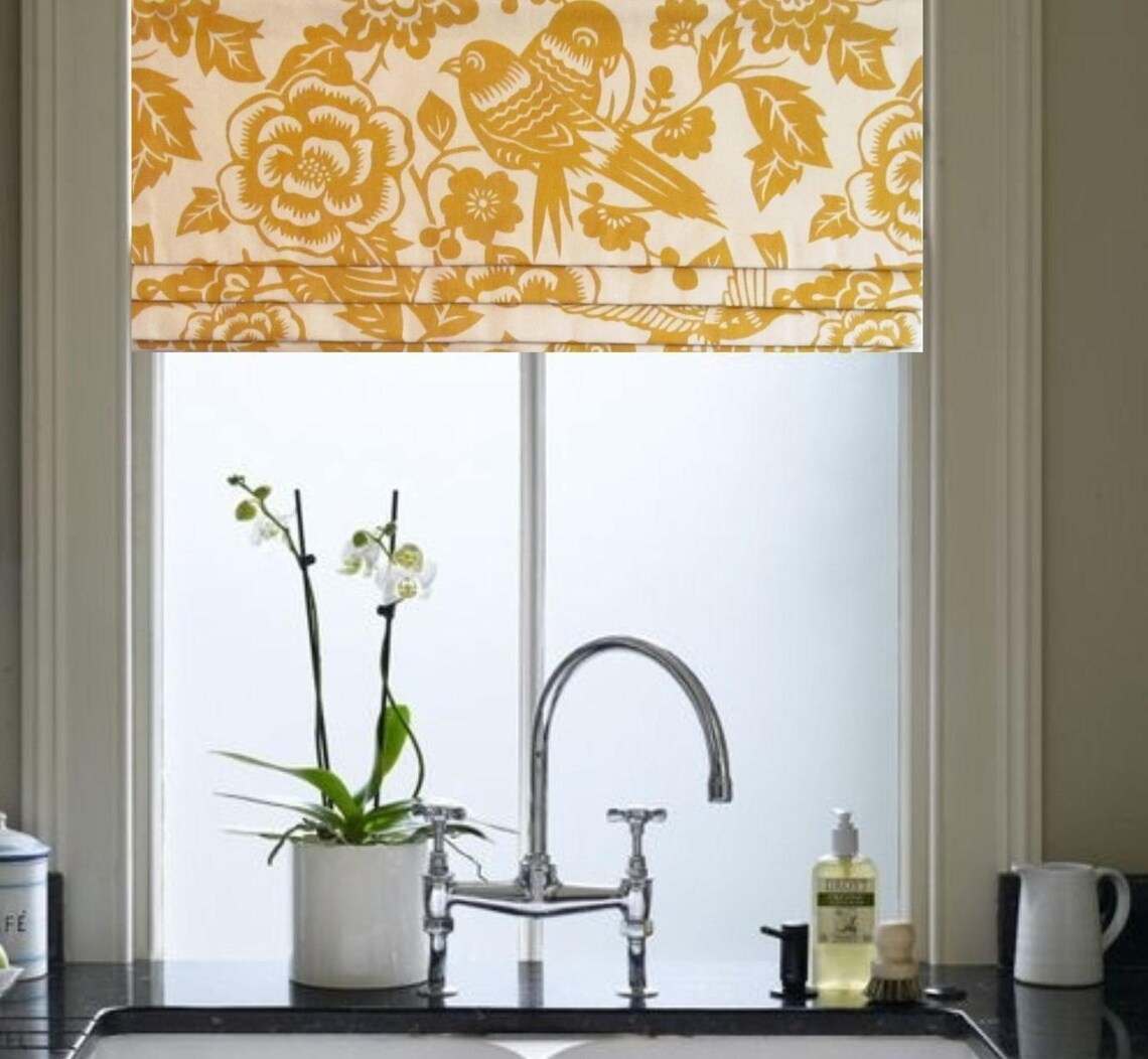 Faux-fake Roman Shade/ Lined Mock Roman Valance/ Natural | Etsy