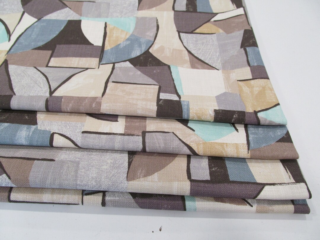 Retro Abstract Art Faux Roman Shade/ Modern Stationary Roman Shades ...