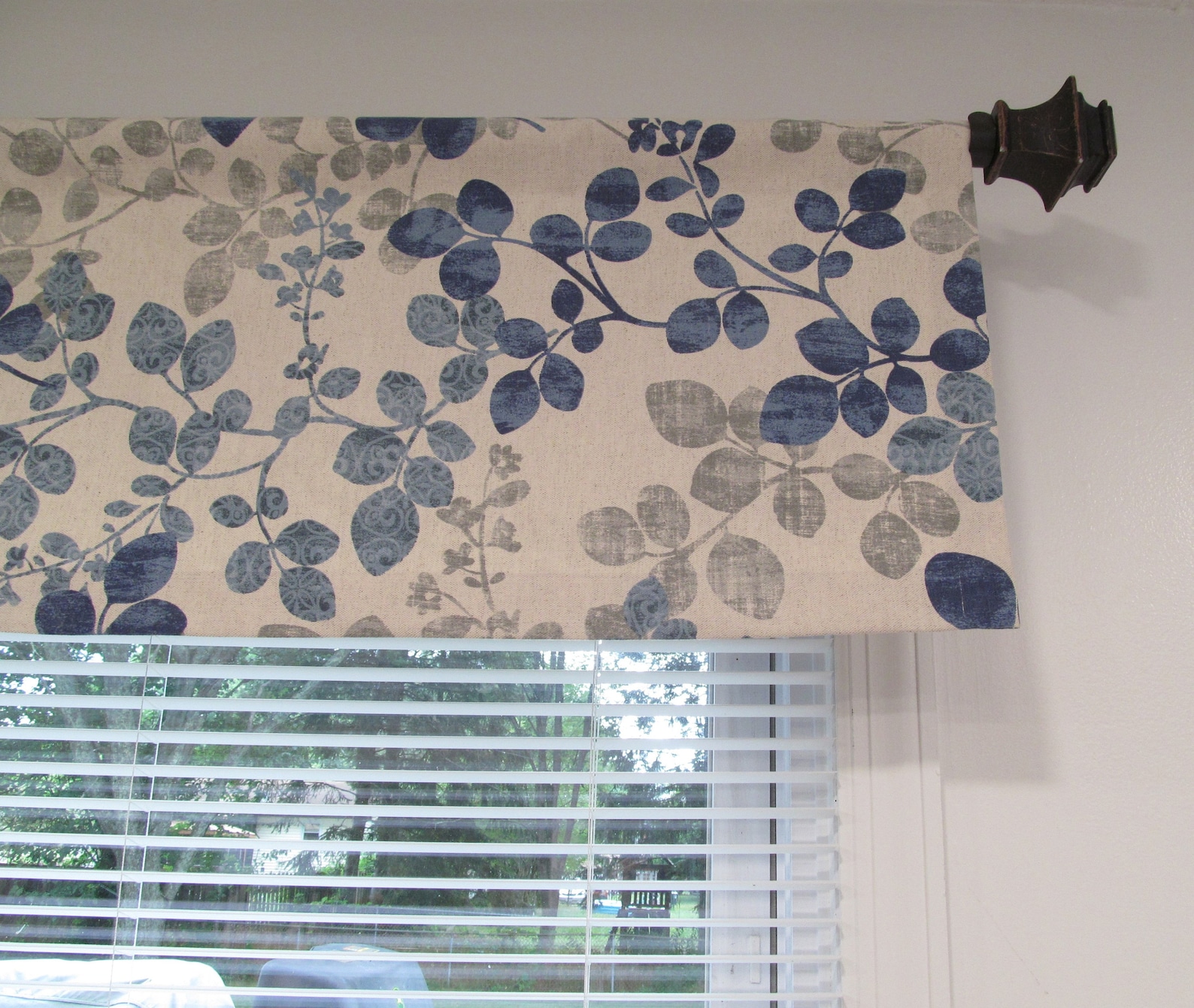 Denim Blue Straight Window Valance/ Richloom Cabrera Linen/ Kitchen ...