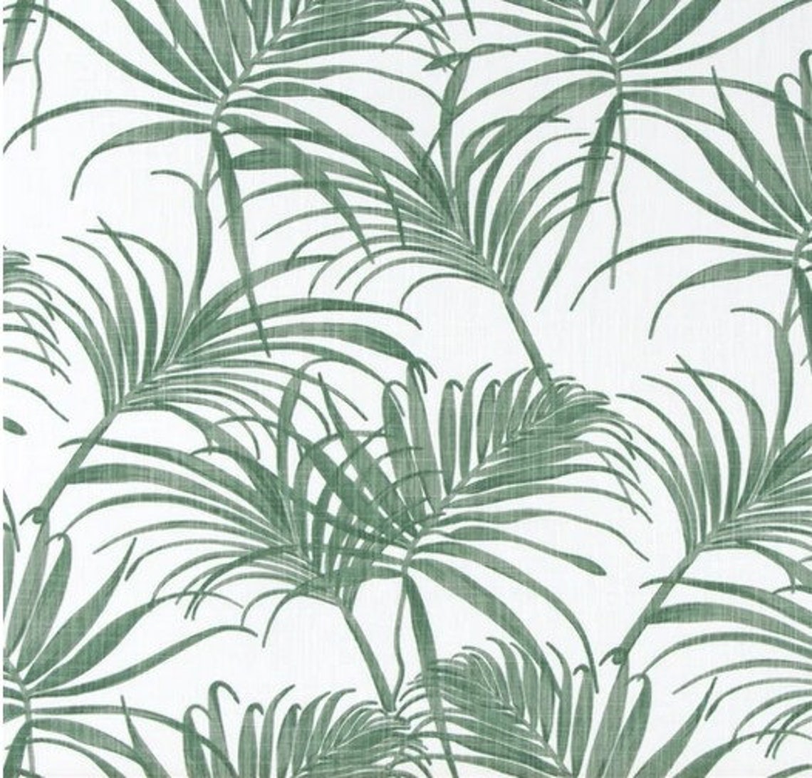 Tropical Leaf Faux Roman Shade/ Green and White Fake Roman | Etsy