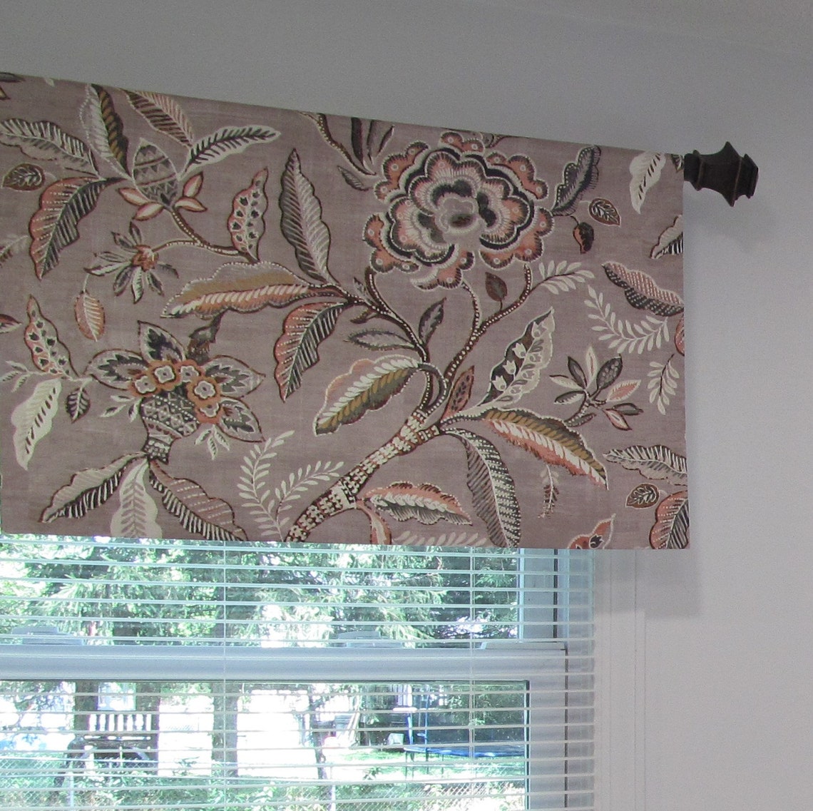 Floral Straight Window Valance/ Kitchen, Bedroom, Living Room Valance ...