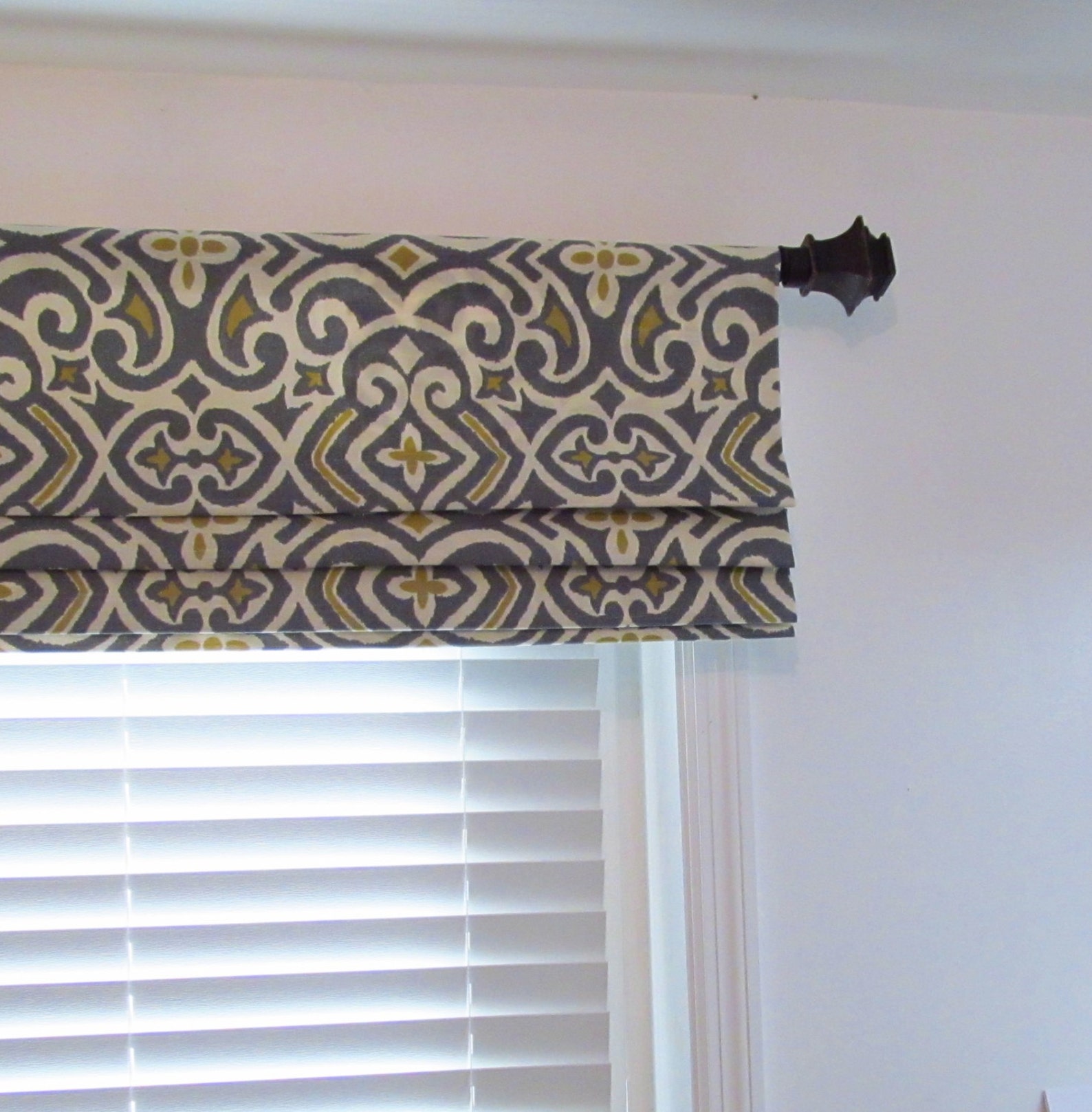 Faux-fake Roman Shade/ Lined Mock Roman Valance/ Robert Allen - Etsy