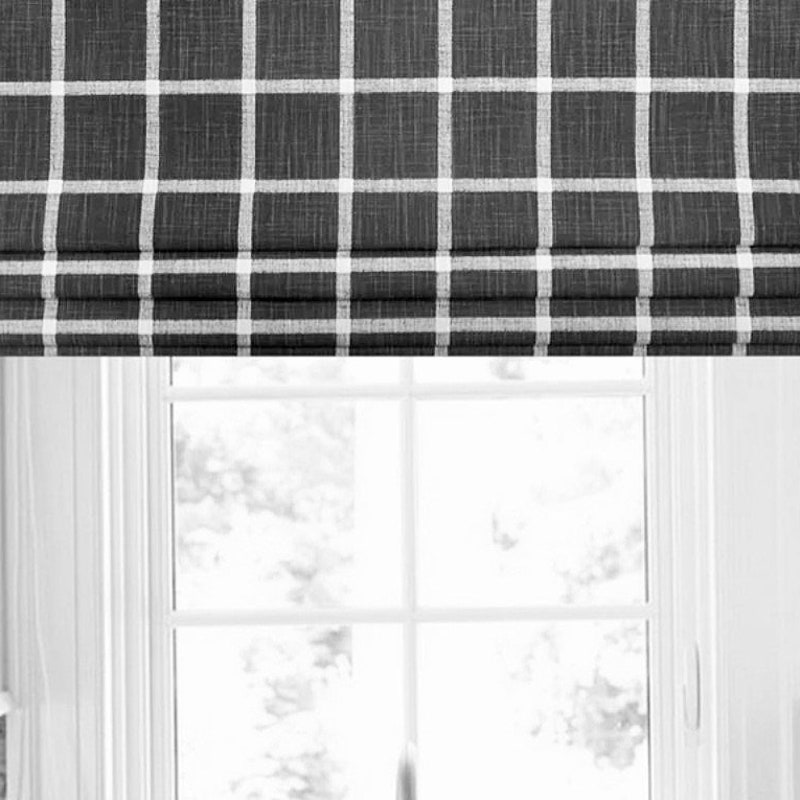Black Windowpane Curtains - Etsy