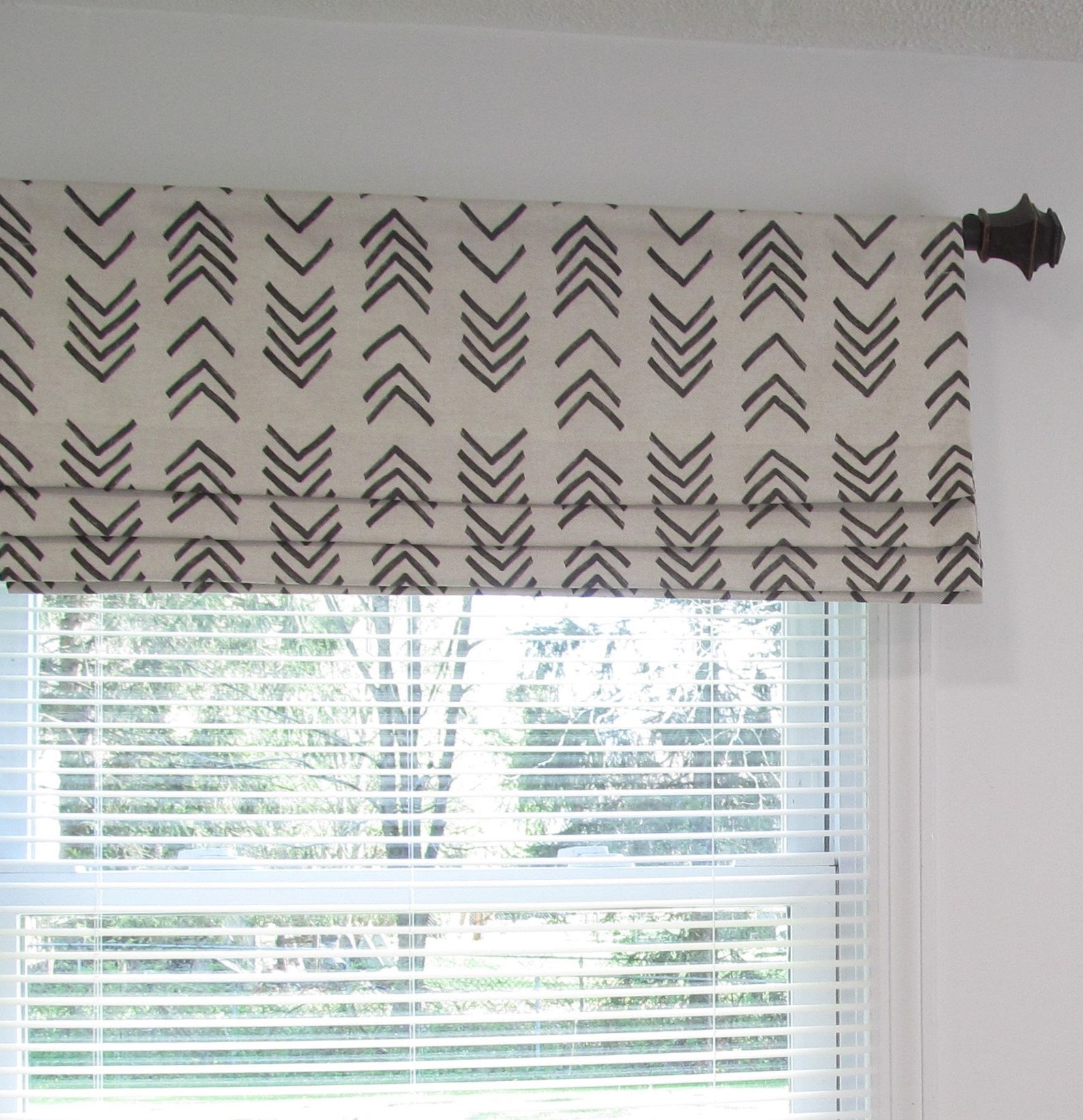 Mudcloth Faux Roman Shade/ Fake Roman Shade/ Mock Roman - Etsy