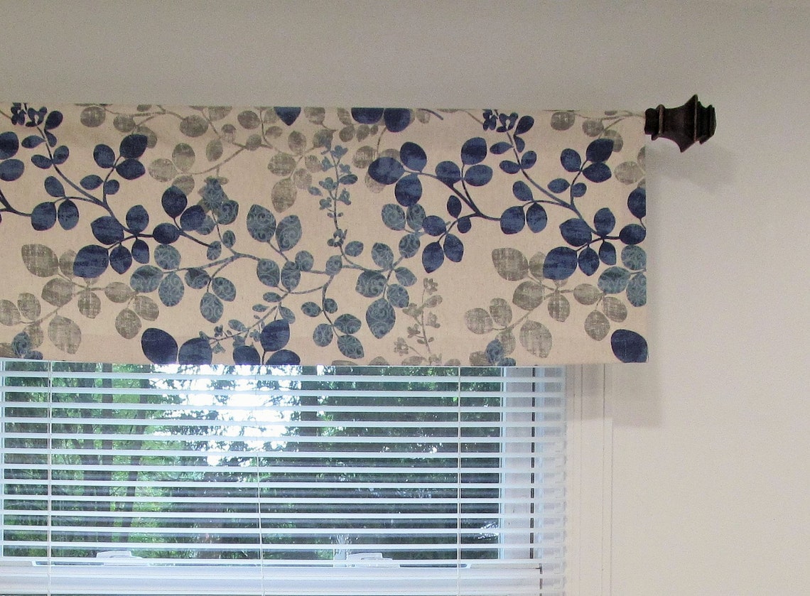 Denim Blue Straight Window Valance/ Richloom Cabrera Linen/ Kitchen ...