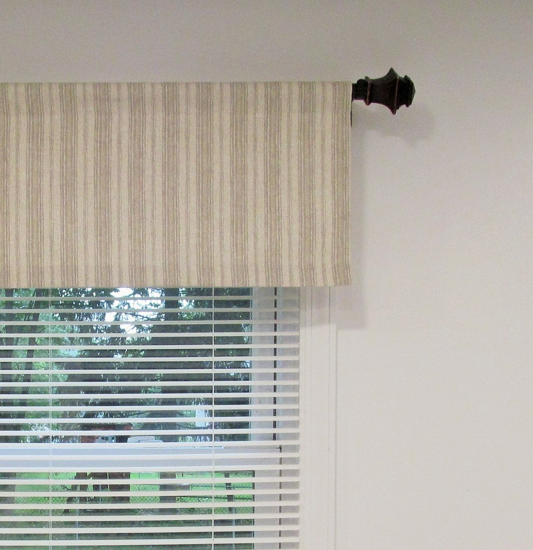 Flat - Straight Window Valance/ Tailored Curtain/ Beige-ivory-gray ...