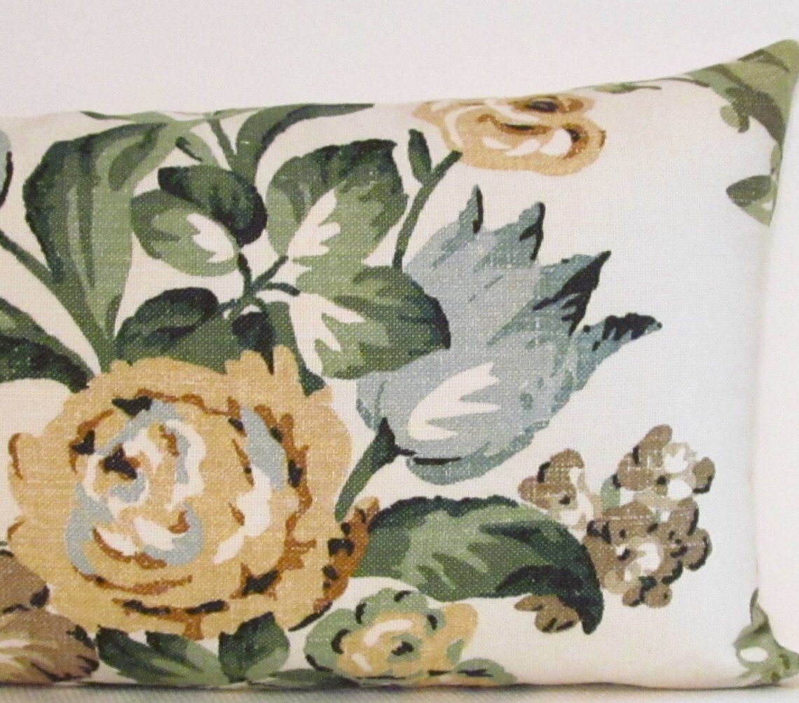Thibaut Fairview F93820 Earth Tones Floral Decorative Pillow Cover ...