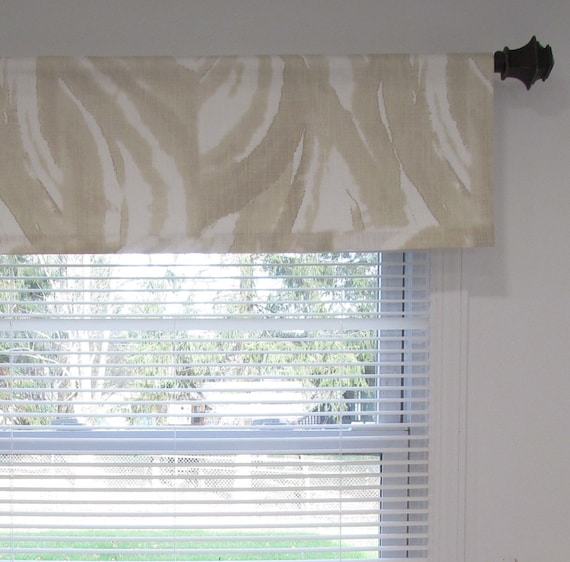 Straight Window Valance/ Flat Valance/ Watercolor Beige-white/ | Etsy