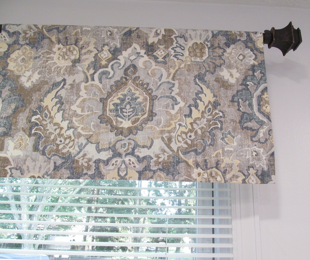 Straight Window Valance/ Kitchen, Bedroom, Living, Dining Room/ Modern ...