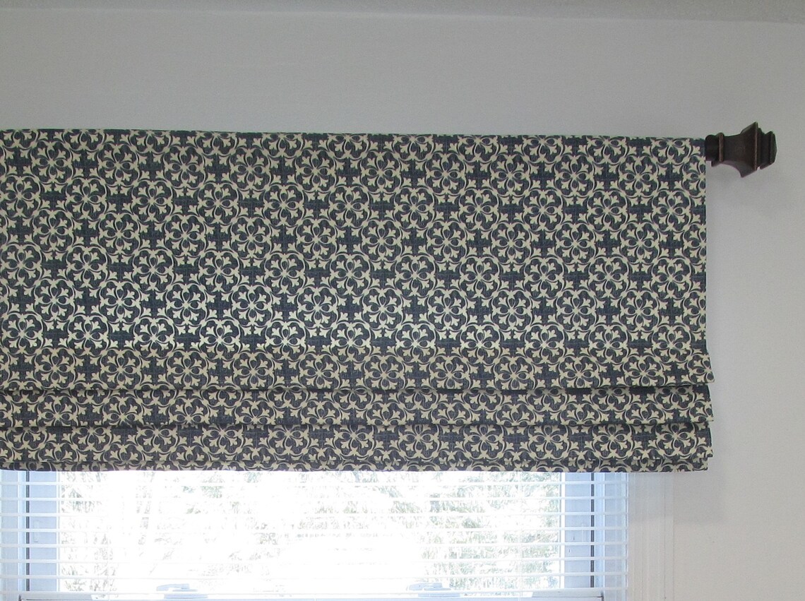 Faux-fake Roman Shade/ Lined Mock Roman Valance/ Stationary - Etsy