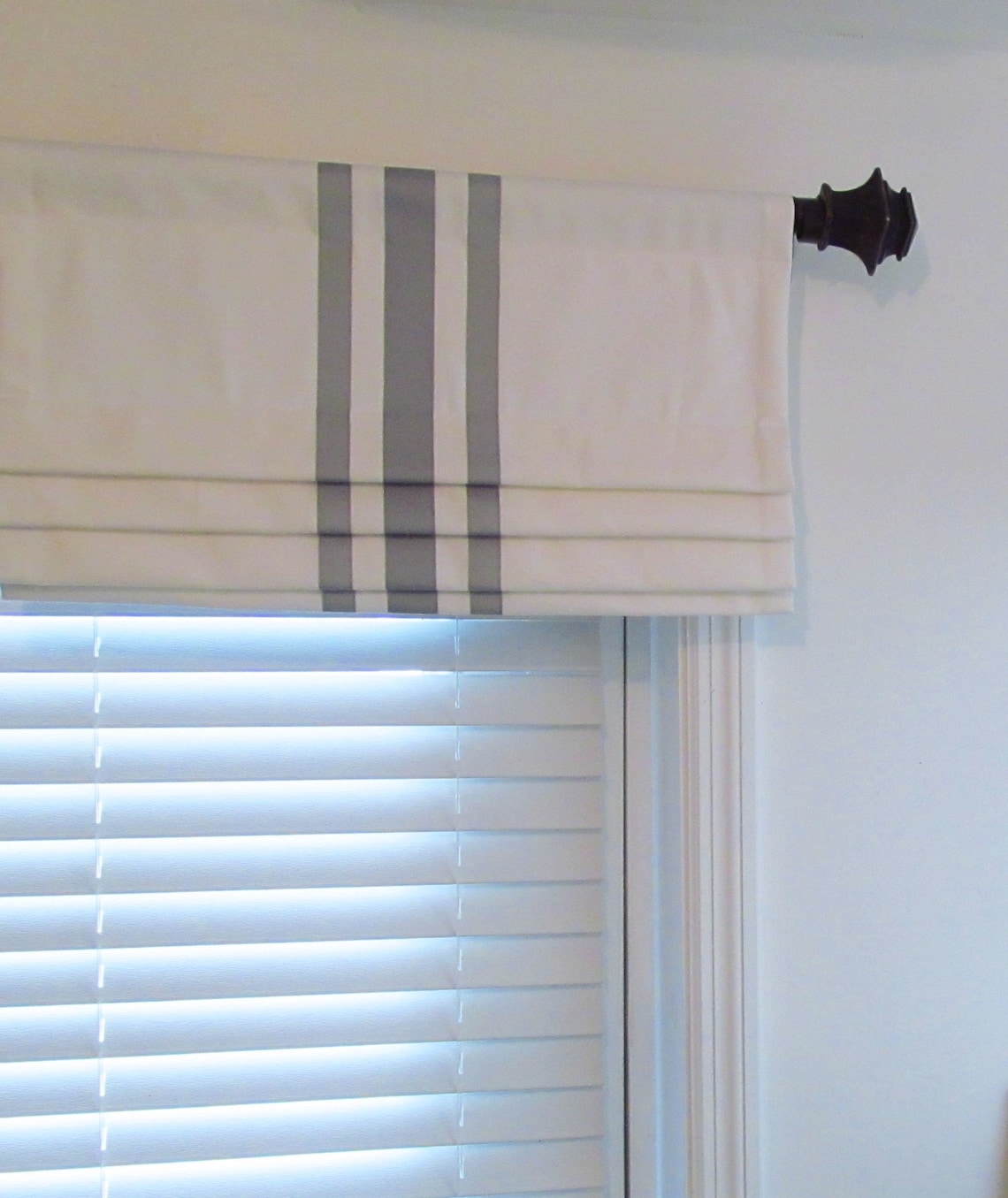 Contemporary Faux Roman Shade/ Fake Roman Shade With Triple Vertical ...