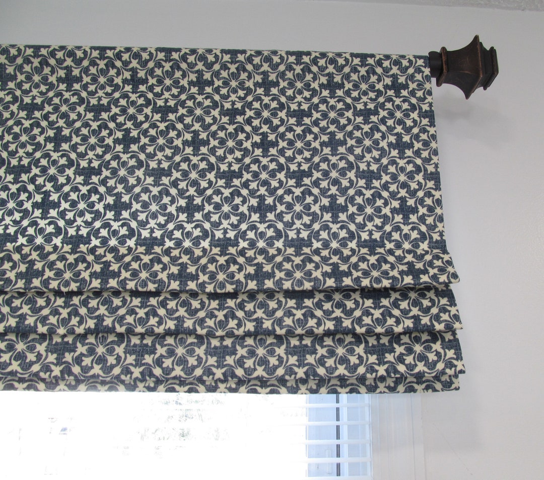 Faux-fake Roman Shade/ Lined Mock Roman Valance/ Stationary Roman Shade ...