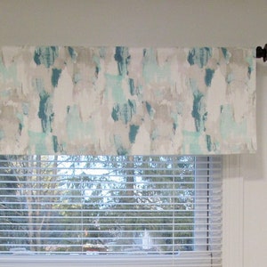 Lined Straight Window Valance/ Flat Valance/ Abstract Paint Strokes ...
