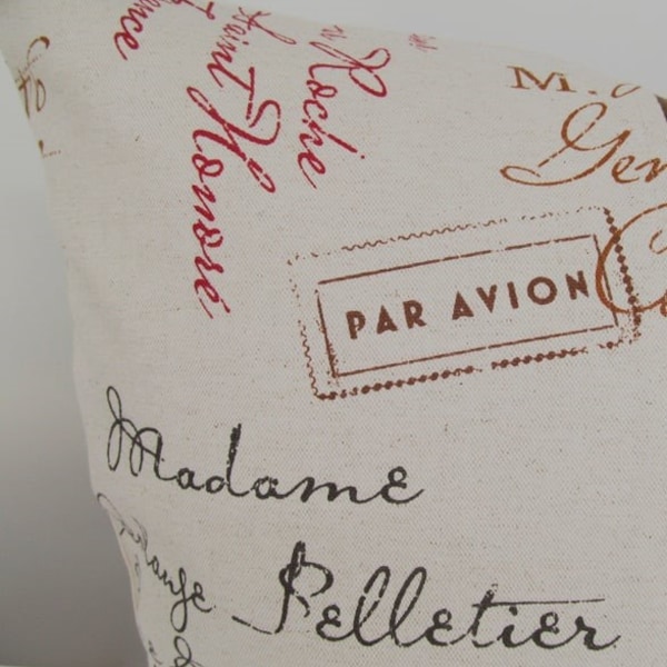 French Script Pillow - Etsy