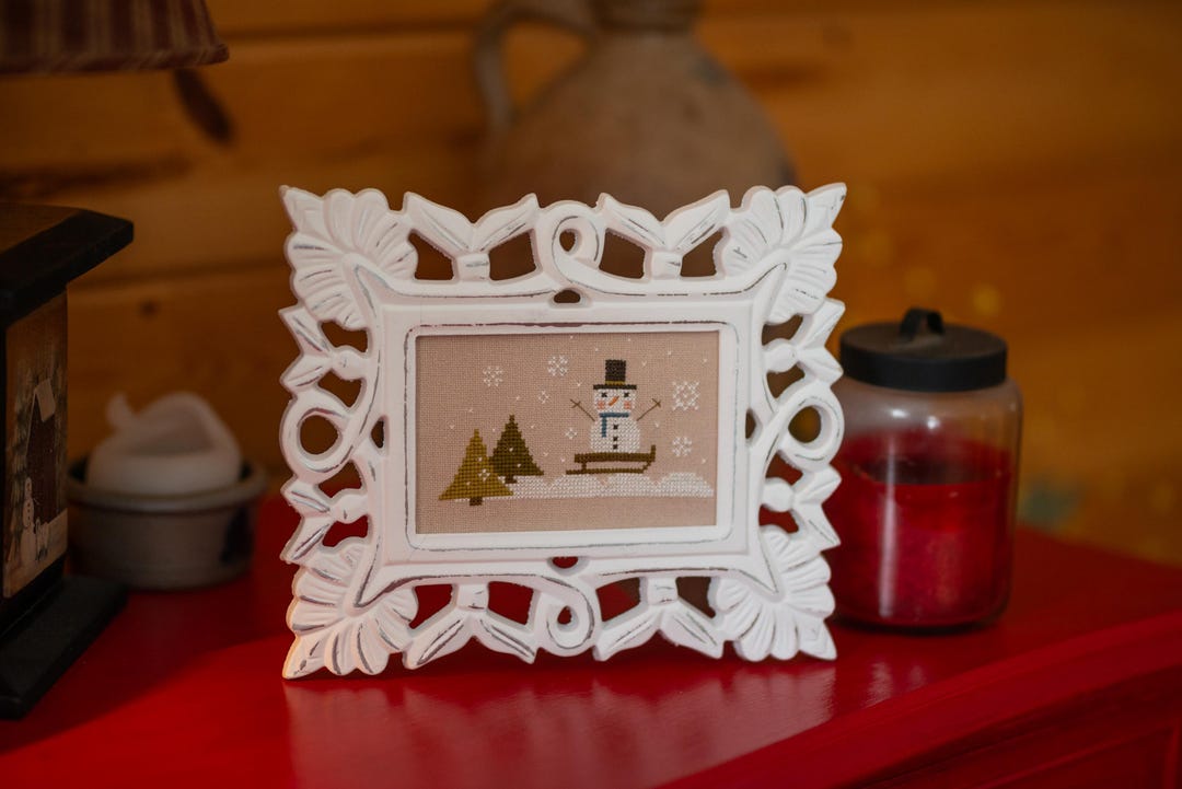 Snow Day, Brenda Gervais, Winter, Sledding Snowman, Finished Cross ...