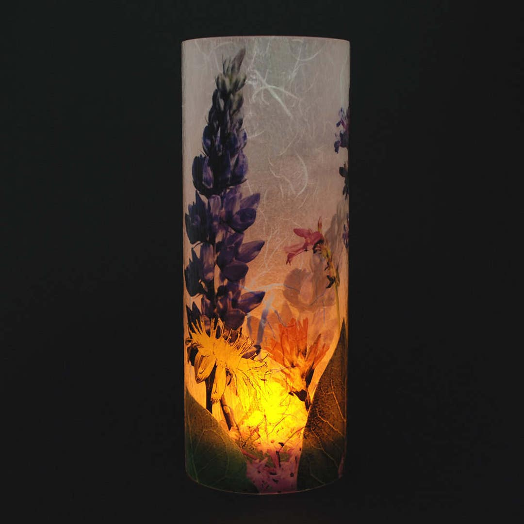 Wildflowers Candle Cover. 1 Large With 1 Free Electric Tea Light ...