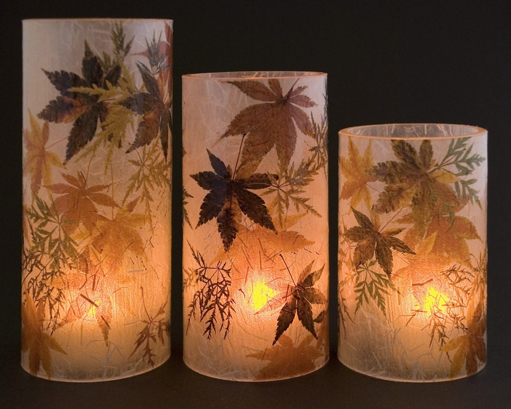 Japanese Maple Electric Tea Light Covers With Battery Lights. - Etsy