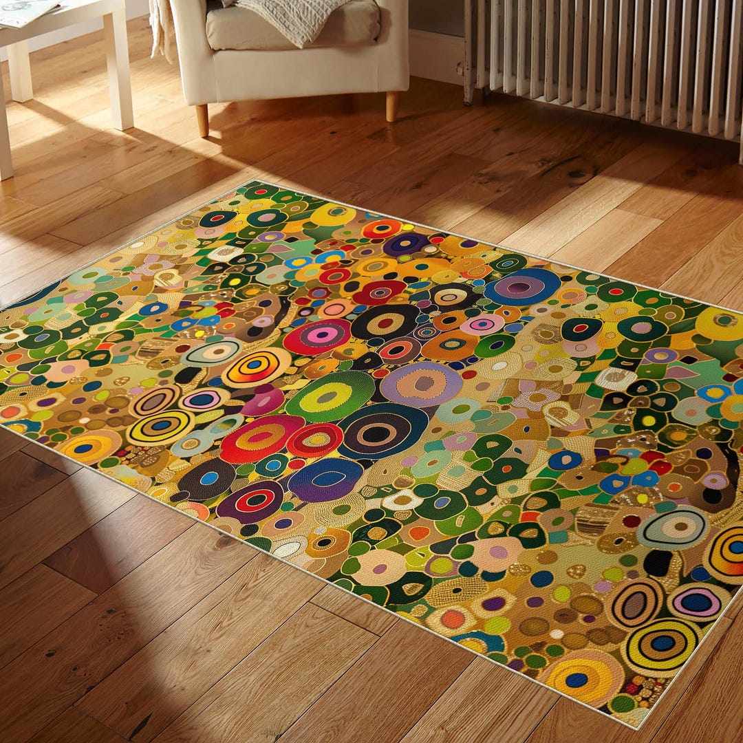 Gustav Klimt Inspired Rug Floor Decor, Housewaring Gift, Custom Sizes ...
