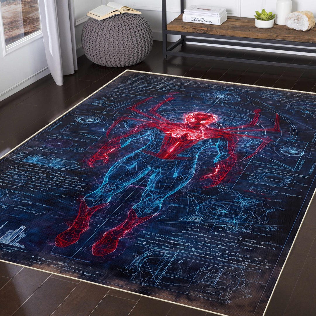 Spider Suit Blueprint Digital Print Rug, Rugs for Living Room, Geek Rug ...