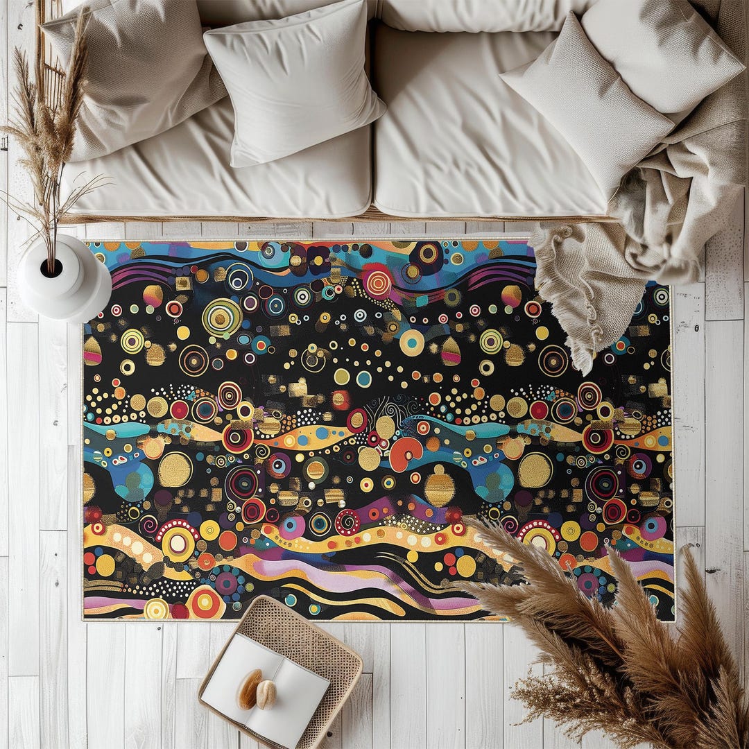 Gustav Klimt Style Rug, Leopard Print, Artistic Floor Decor - Etsy