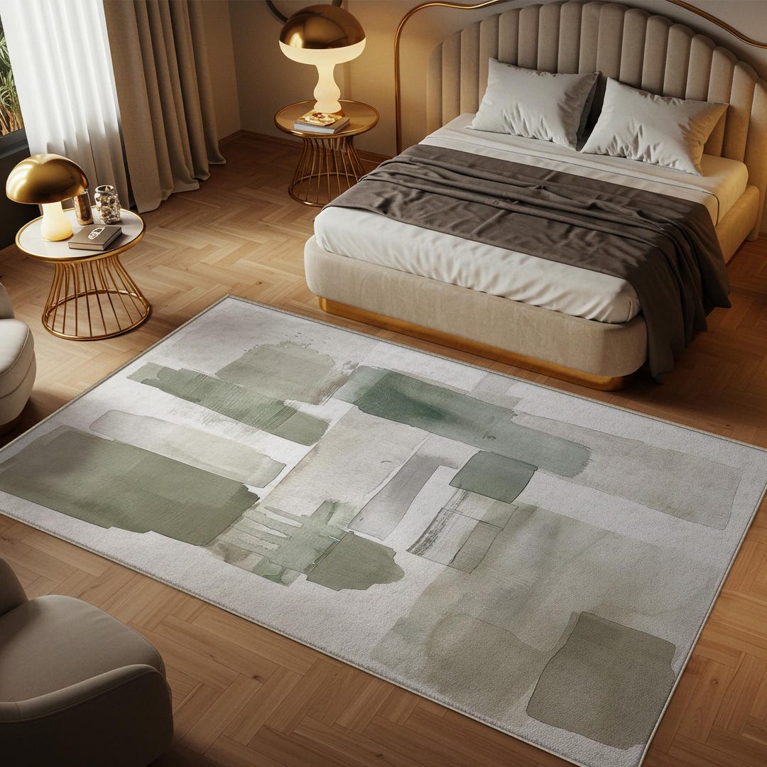 Sage Green Abstract Area Rug in Sage Green Abstract, Abstract Sage ...