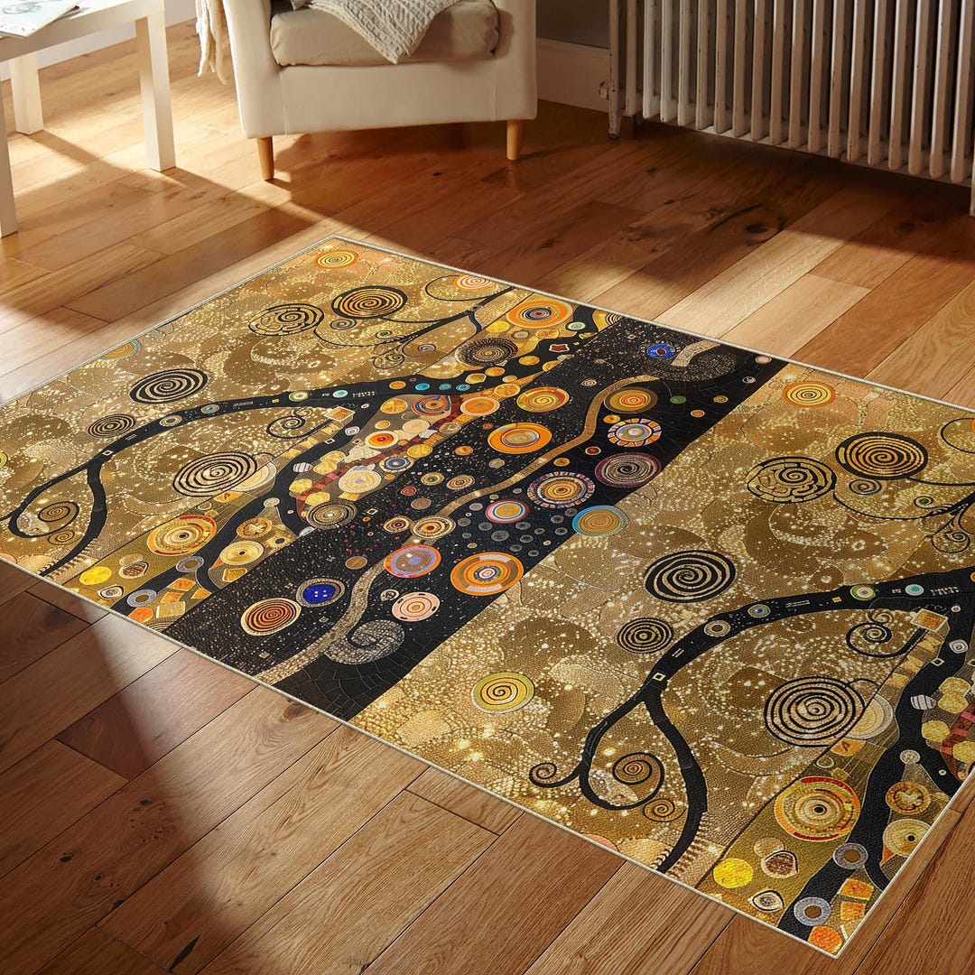 Gustav Klimt Inspired Rug, Art Deco Boho Style - Etsy