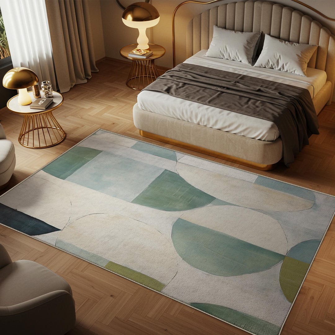 Sage Green Abstract Rugs for Home, Modern Rug, Abstract Design Area Rug ...