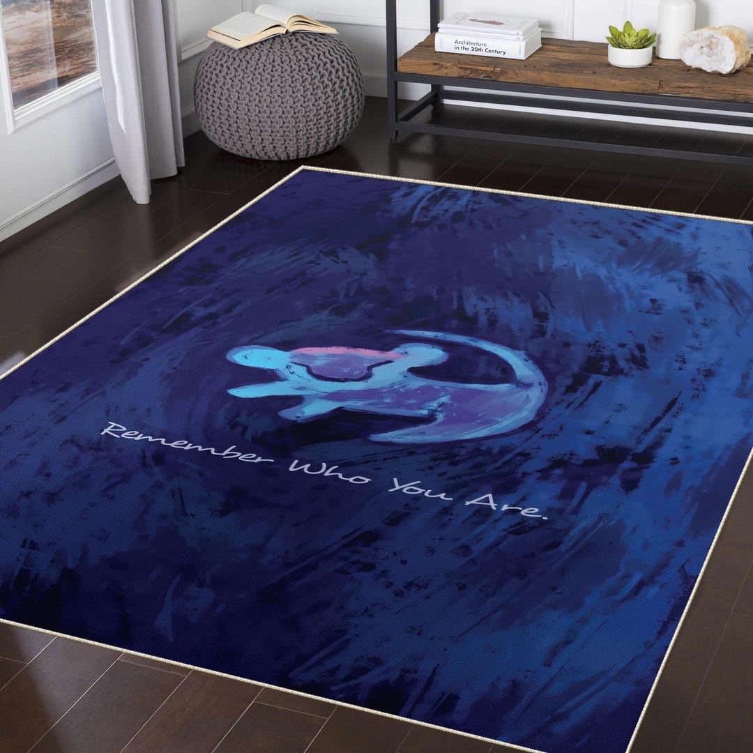 Simba Cave Drawing Digital Print Rug, Modern Rugs, Abstract Area Rug ...
