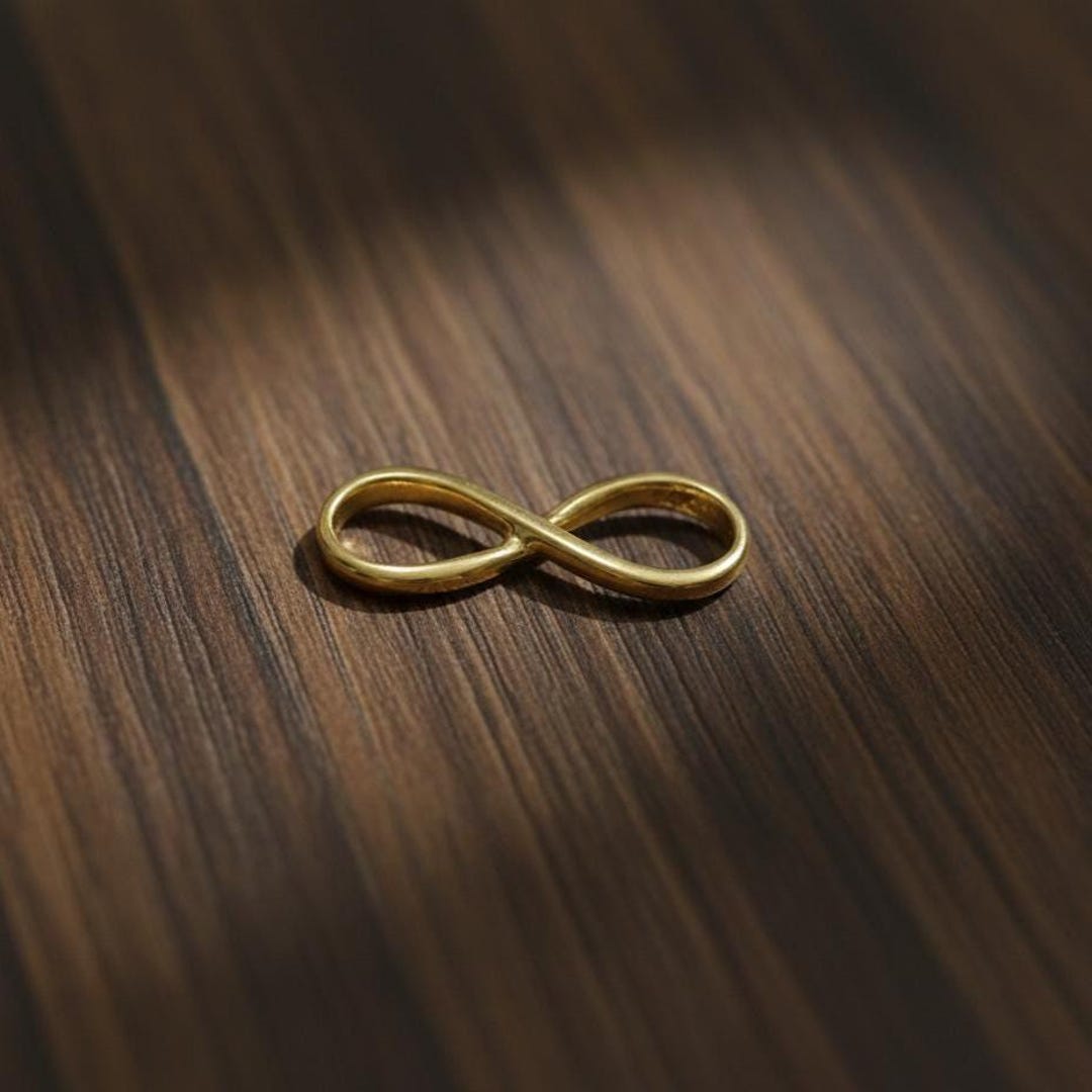 Gold Infinity Carabiner Lock, Handmade 925 Sterling Silver Charm ...