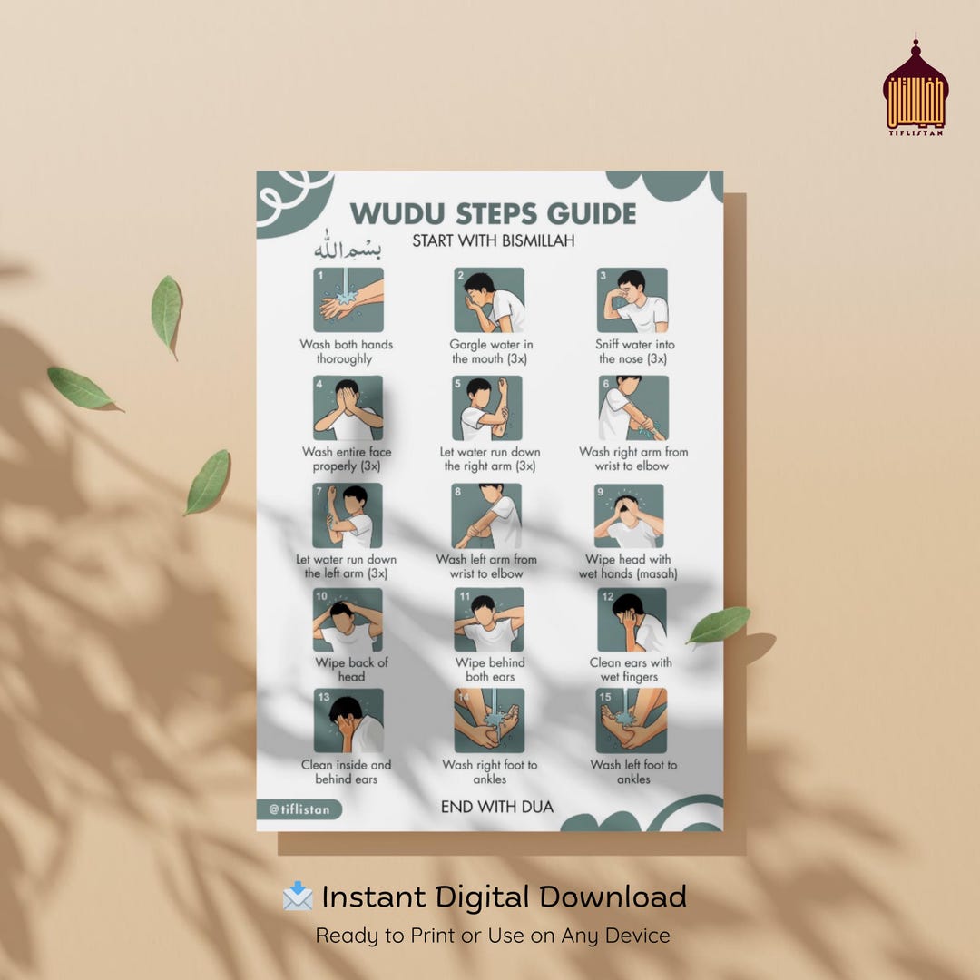 Wudu Steps for Kids | Islamic Ablution Guide (PDF) - Etsy