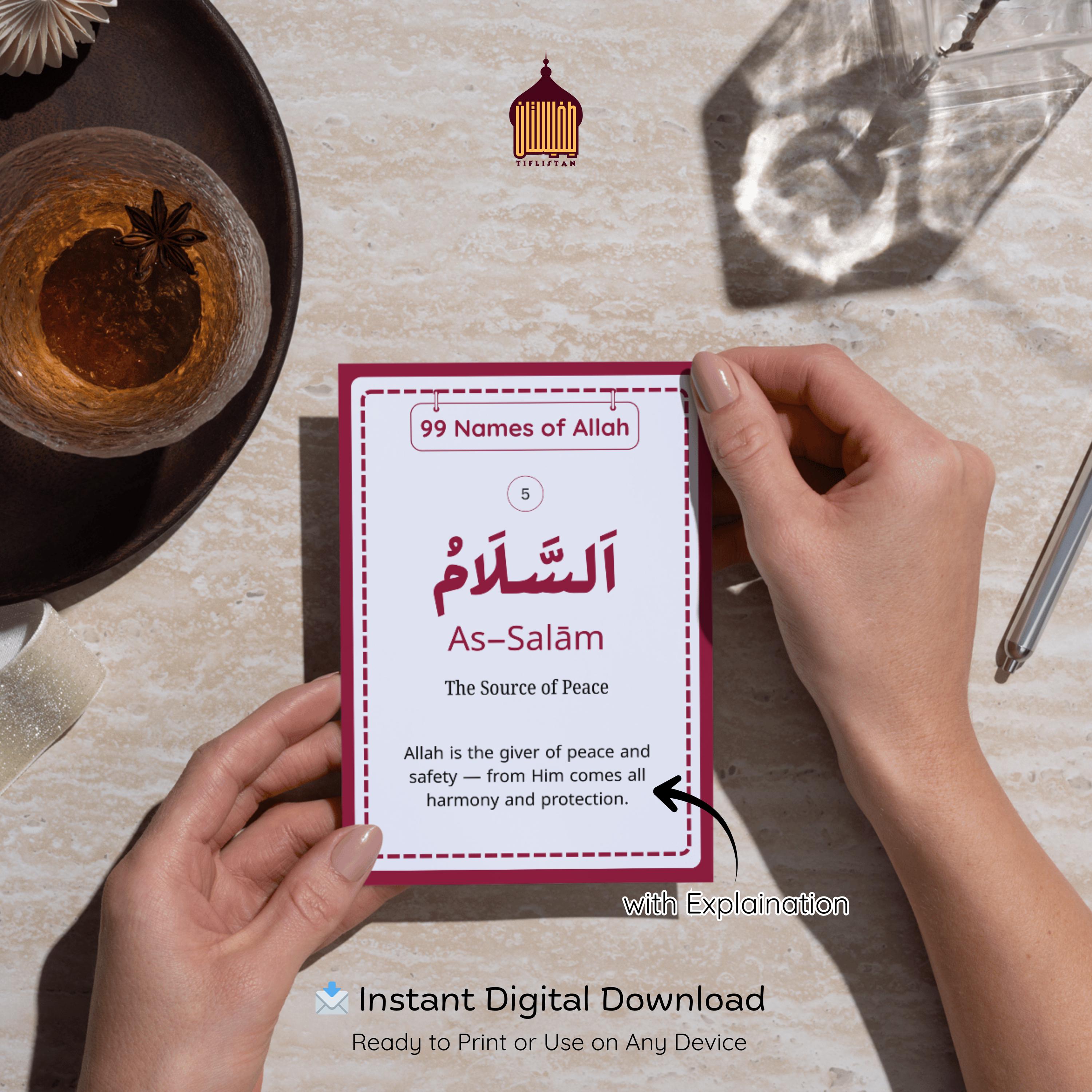 99 Names of Allah Cards | Islamic Spiritual Reminder (digital PDF) | Al ...