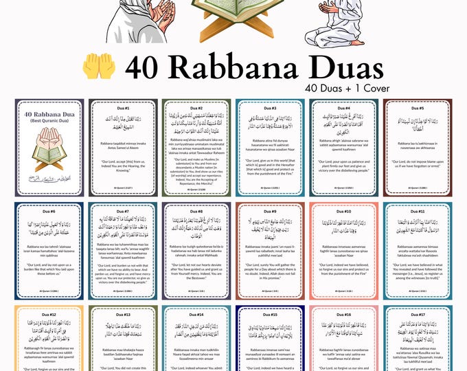 40 Rabbana Duas | Quranic Supplications Printable | Digital Download ...