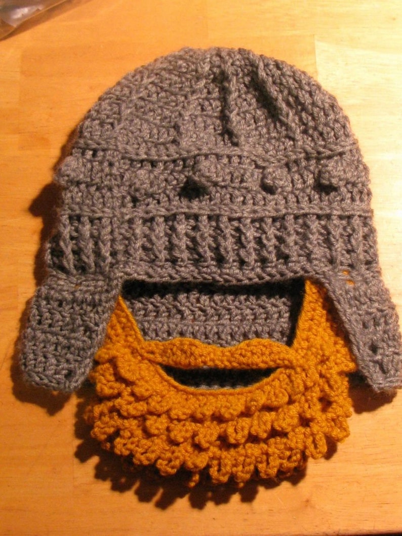 Medieval Helmet/ Manly-man Beard Crochet Pattern- Teen/adult - Etsy