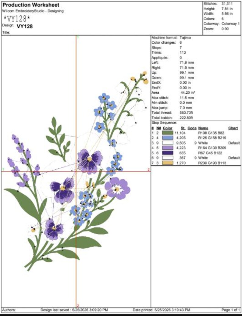 Pansy Bouquet Embroidery Design, Wildflower Machine Embroidery File ...