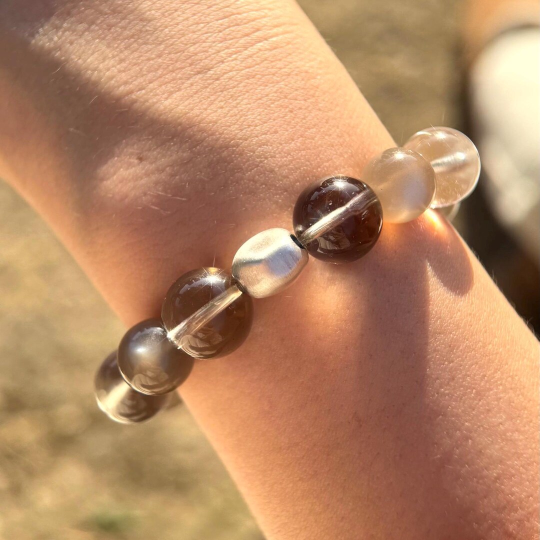 Natural Milk & Moonlight Tea Quartz With Blue Moonstone Bracelet ...